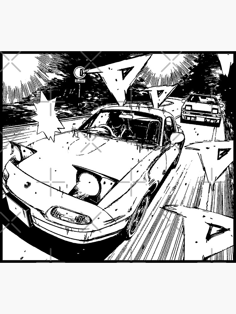 "Initial D Miata Manga" Sticker for Sale by tanyarose | Redbubble