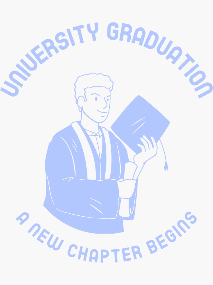 "University Graduation - A New Chapter - Funny" Sticker for Sale by ...
