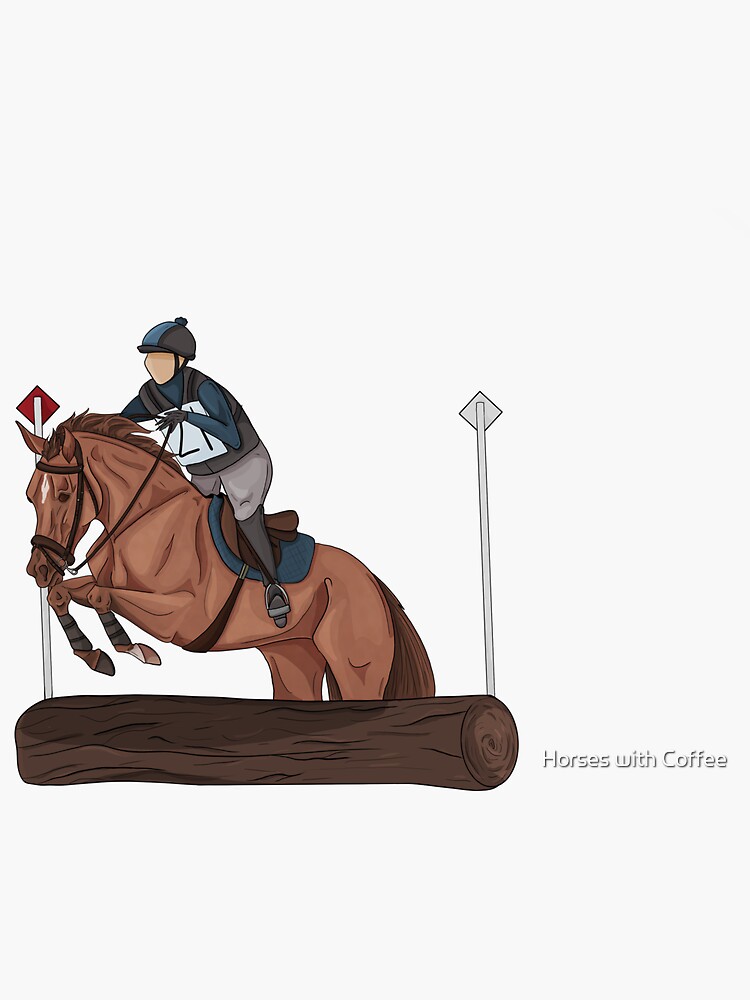 "Eventing Chestnut Pony on Cross Country" Sticker for Sale by ...