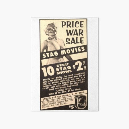 "Stag Movies Newspaper advert" Art Board Print for Sale by Murray-Mint ...