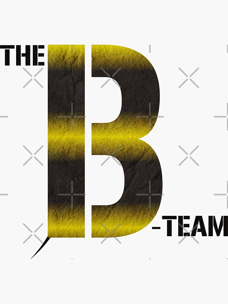 "The B Team Bee" Sticker for Sale by squarebubble | Redbubble