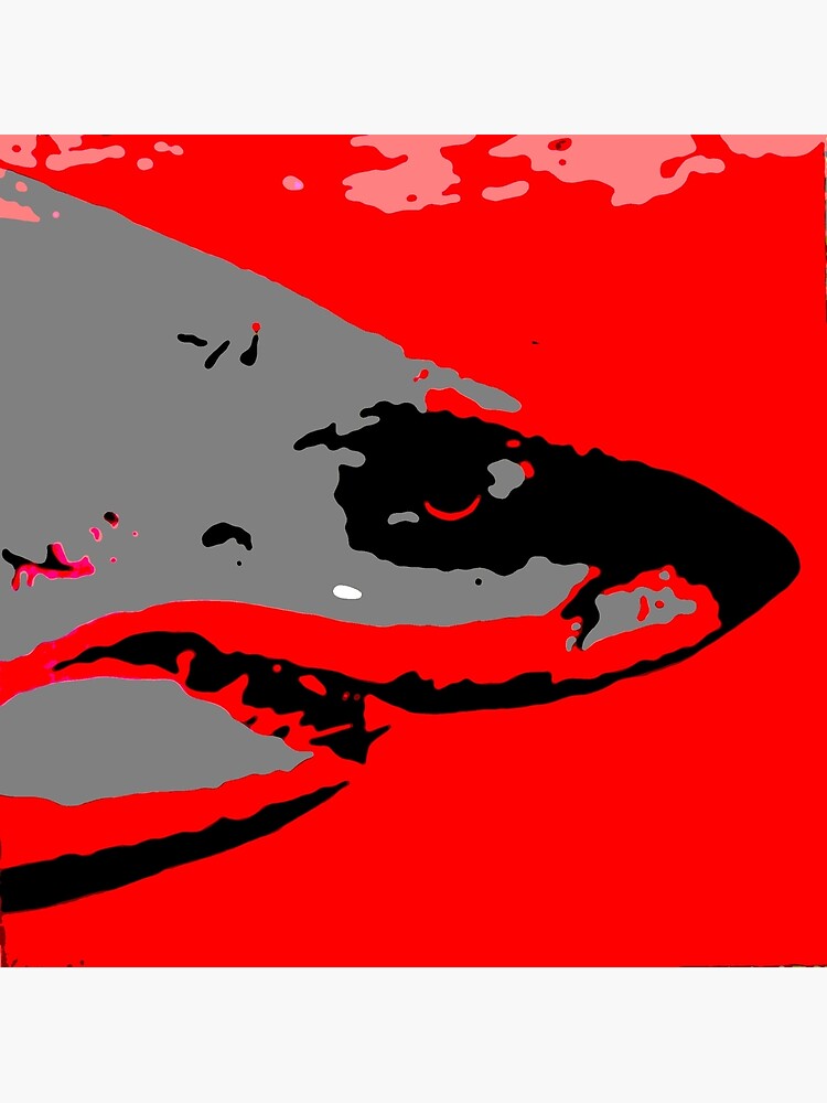 "Great Red shark painting" Poster for Sale by CartoonOrganic | Redbubble