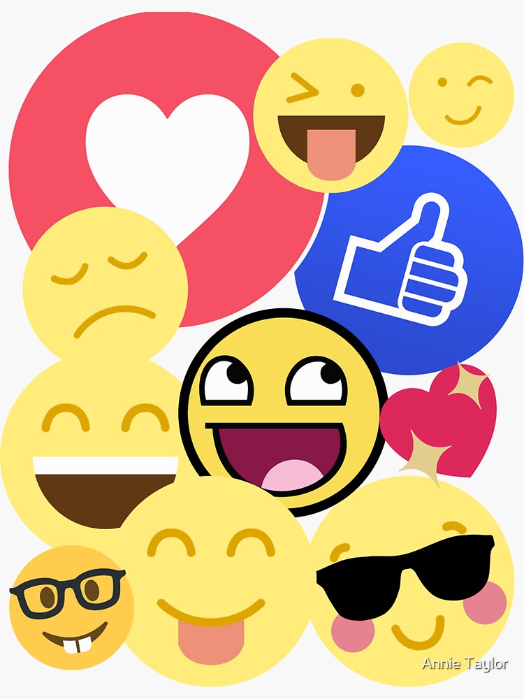 "Over Crowded Emoji Collection" Sticker for Sale by Annie-Init | Redbubble