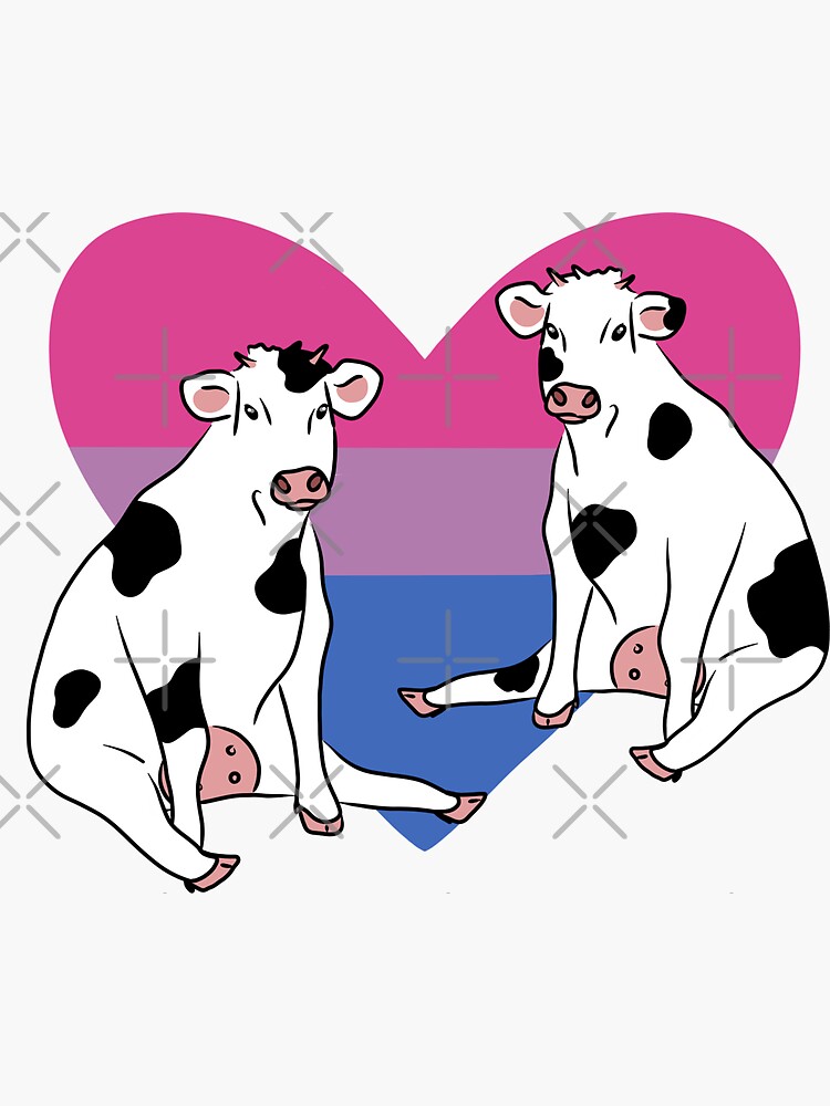 "Bisexual Cow" Sticker for Sale by Pauli- | Redbubble