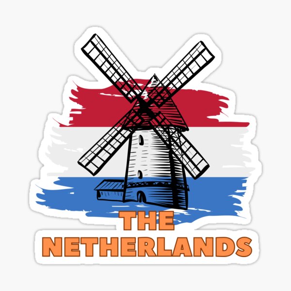 "The Netherlands - Dutch Windmill" Sticker for Sale by RinaGArt | Redbubble