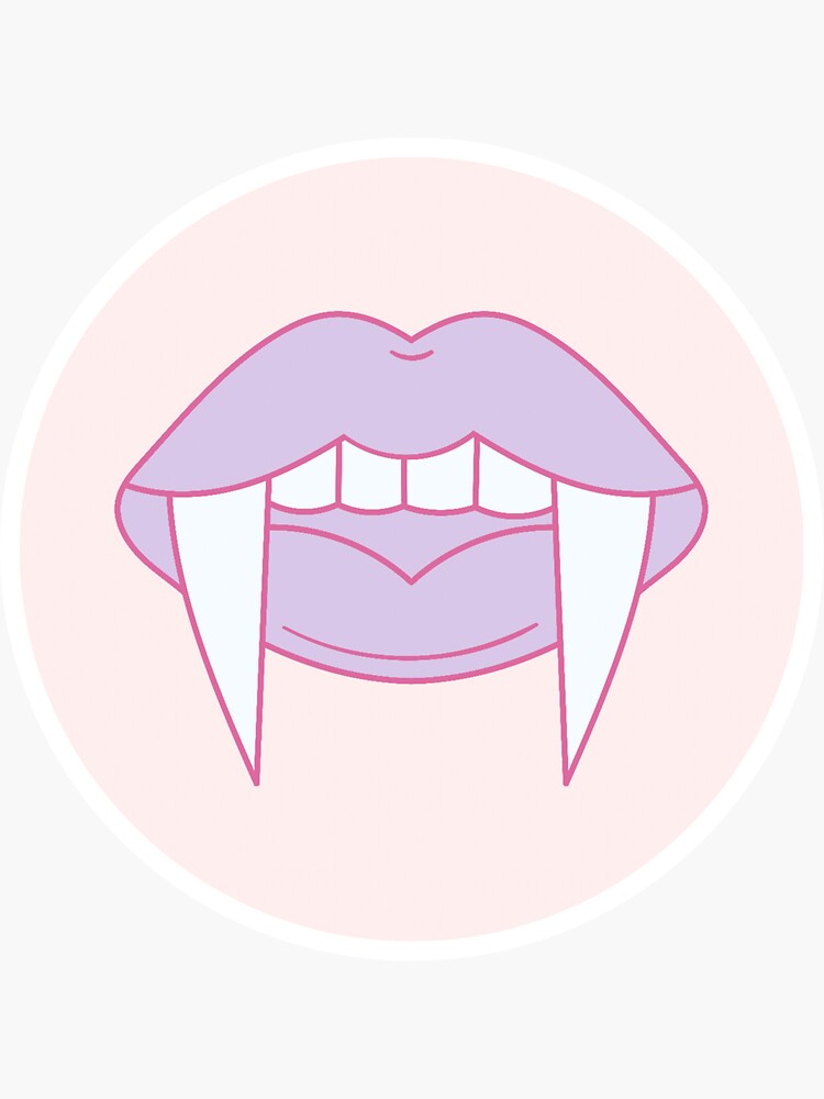 "Aesthetic Purple Vampire Lips" Sticker for Sale by offlineintrovrt ...