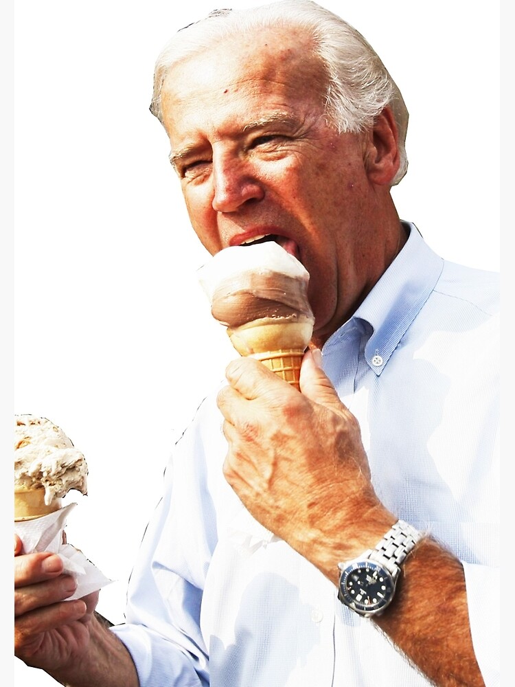 "Joe Biden Eating Ice Cream" Spiral Notebook by jessguida | Redbubble