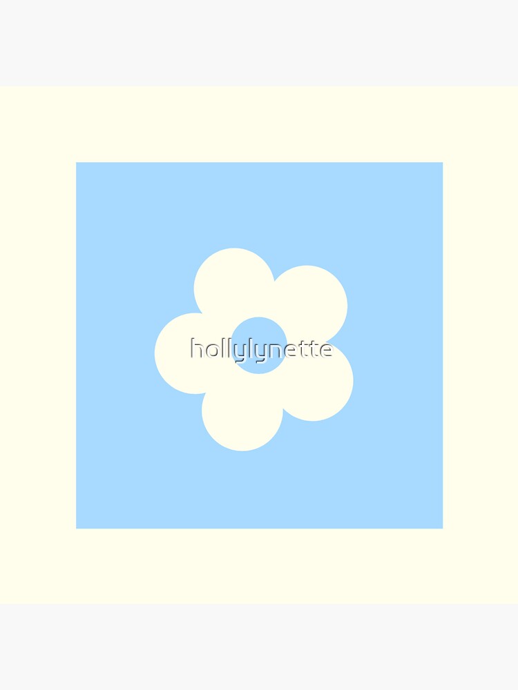"Simple Light Blue Flower Print" Sticker by hollylynette | Redbubble