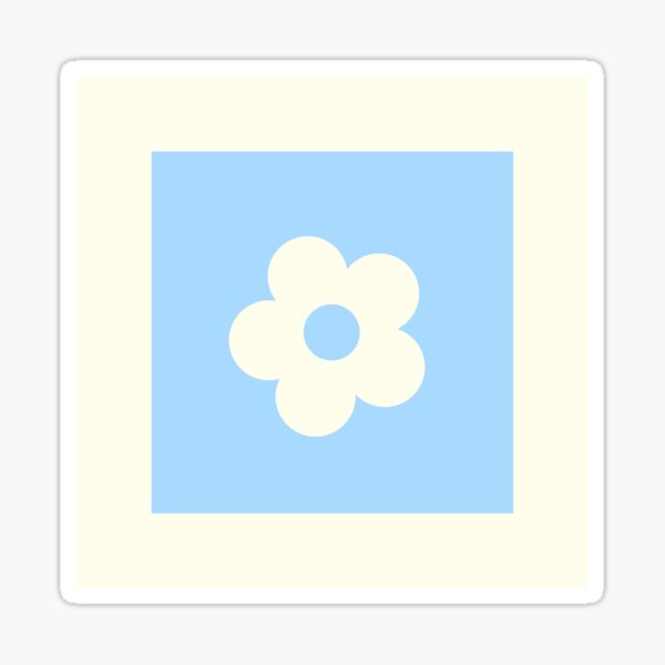"Simple Light Blue Flower Print" Sticker by hollylynette | Redbubble