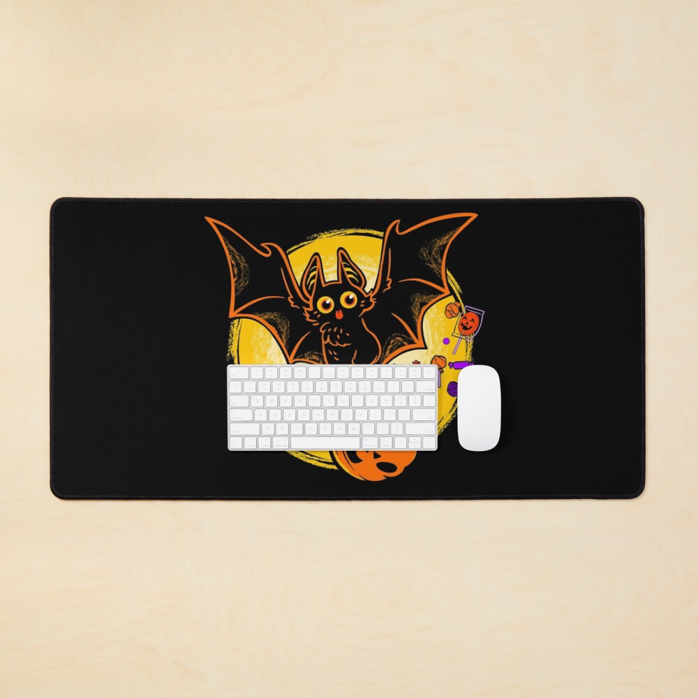 "Cute Halloween Blep Bat with Pumpkin Pail" Sticker for Sale by ...