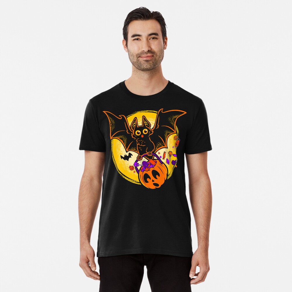 "Cute Halloween Blep Bat with Pumpkin Pail" Sticker for Sale by ...