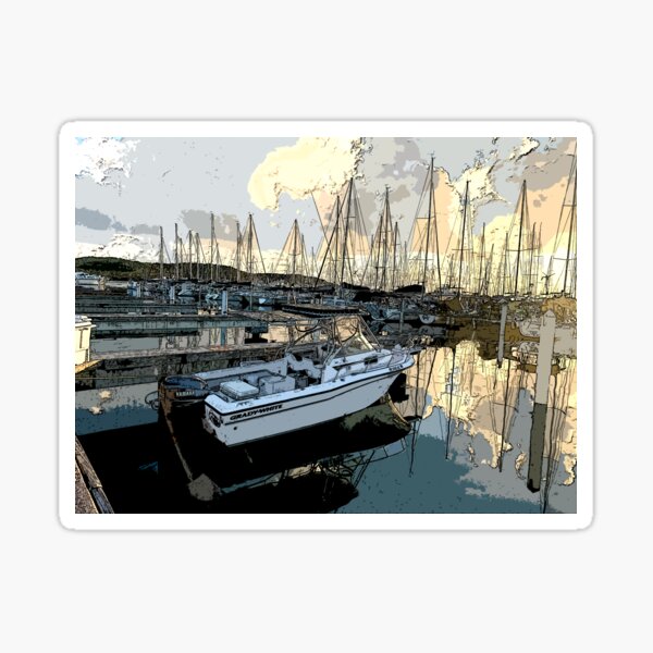 "Grady White Adventure 208" Sticker by rubenarocho | Redbubble