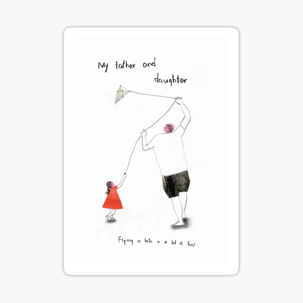 "Dad and daughter" Sticker for Sale by minigold | Redbubble