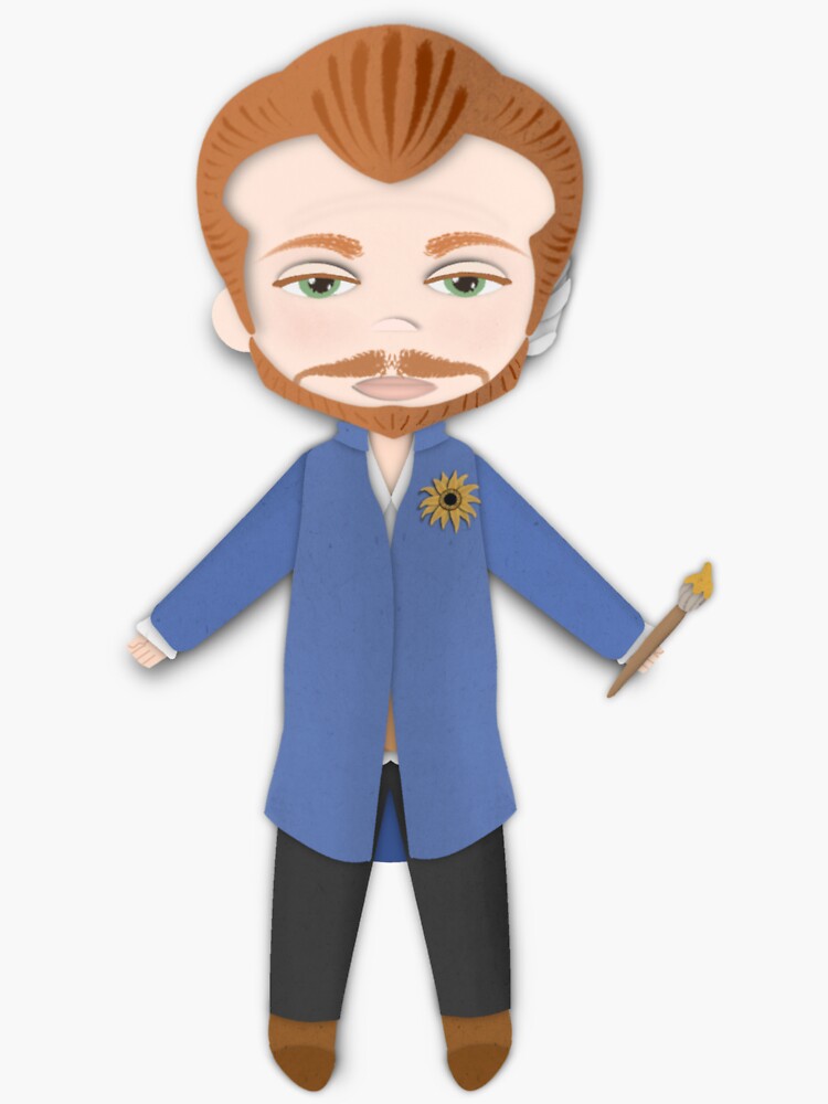 "Vincent Van Gogh Chibi Sticker" Sticker for Sale by art-desept | Redbubble
