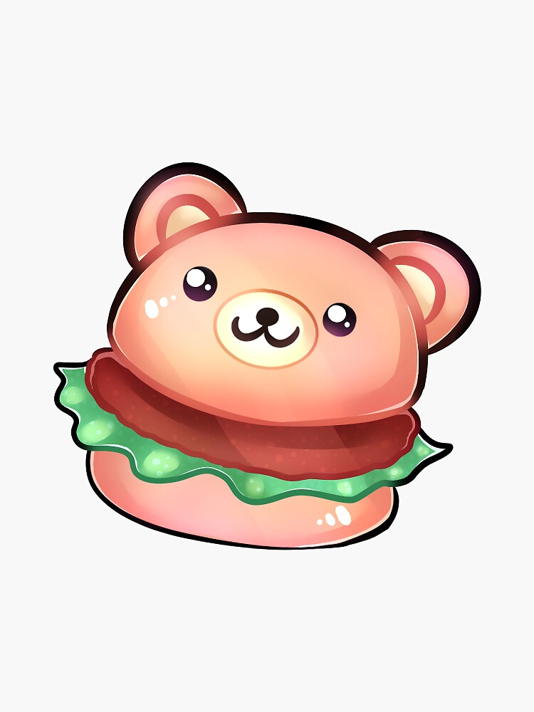 "Cute bear burger sticker" Sticker for Sale by dellyp- | Redbubble