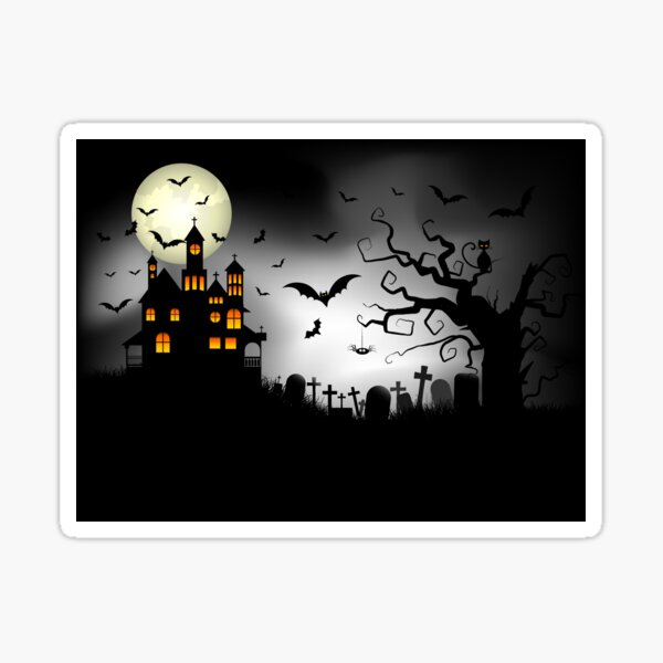 "Halloween Background Scary Halloween Dark Night " Sticker for Sale by ...