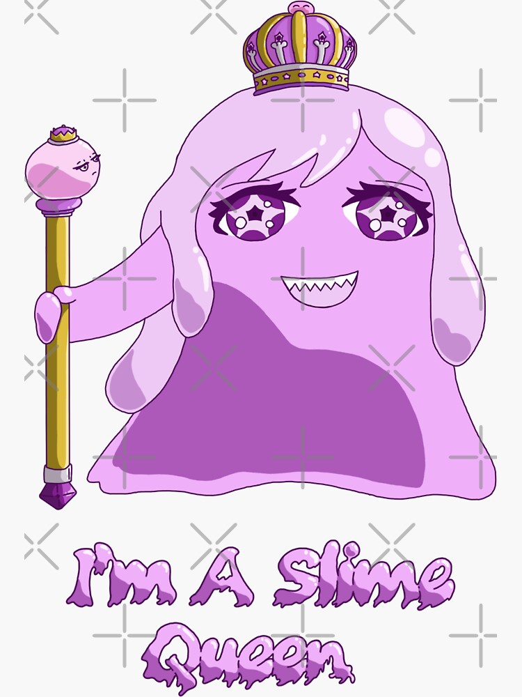 "Cute Pink Cartoon Slime Queen" Sticker for Sale by TheFoxyWolfShop ...