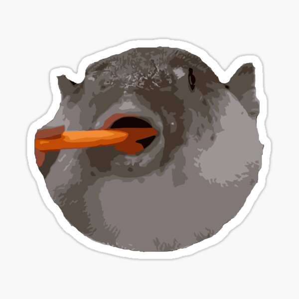 "Pufferfish Eating A Carrot Meme" Sticker for Sale by durham137137 ...