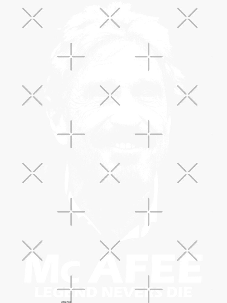 "McAfee white design" Sticker for Sale by FieldsRuth | Redbubble