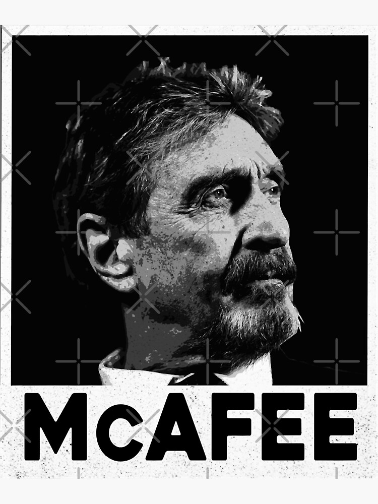 "McAfee in black" Sticker for Sale by FieldsRuth | Redbubble