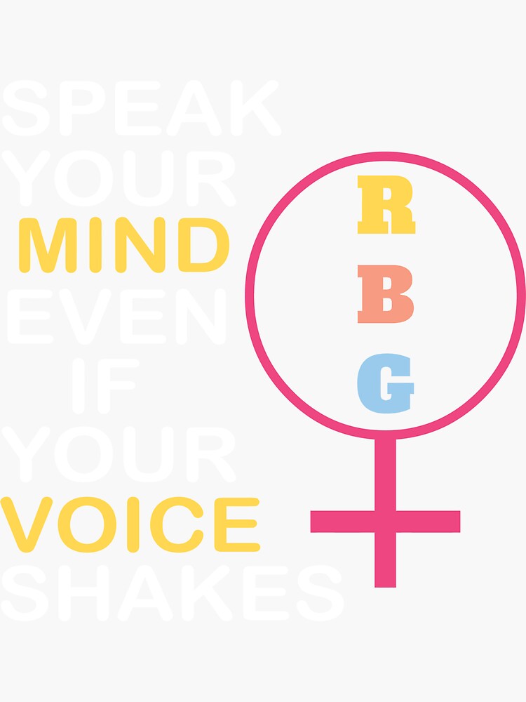 "Feminist Quotes Speak Your Mind Even If Your Voice Shakes" Sticker for ...