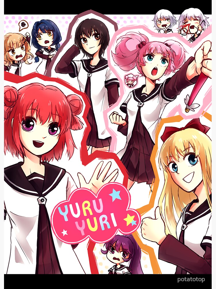 "yuru yuri" Sticker for Sale by potatotop | Redbubble