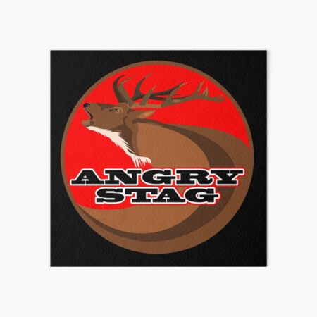 "Angry Stag - Brown Stag - Anti Hunt - Red Circle" Art Board Print for ...