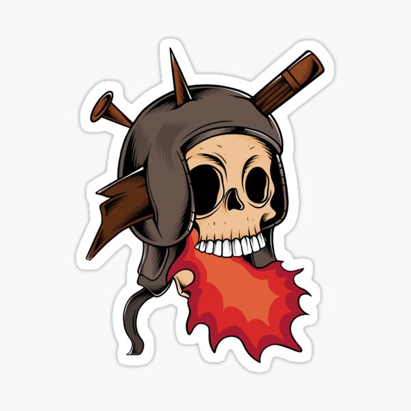 "SKULL FIRE" Sticker for Sale by atom1 | Redbubble