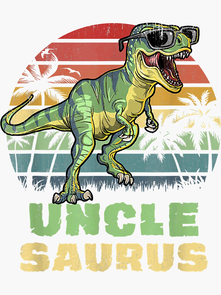 "Unclesaurus T Rex Dinosaur Uncle Saurus Family Matching" Sticker for ...