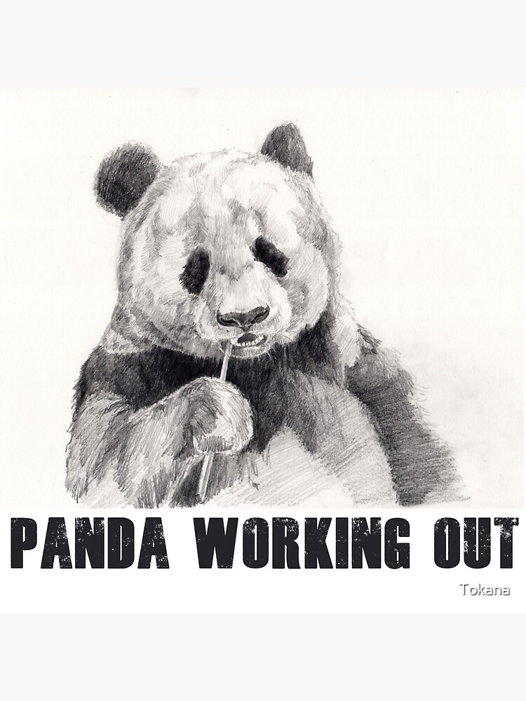 "PANDA WORKING OUT DRAWING" Sticker for Sale by Tokana | Redbubble