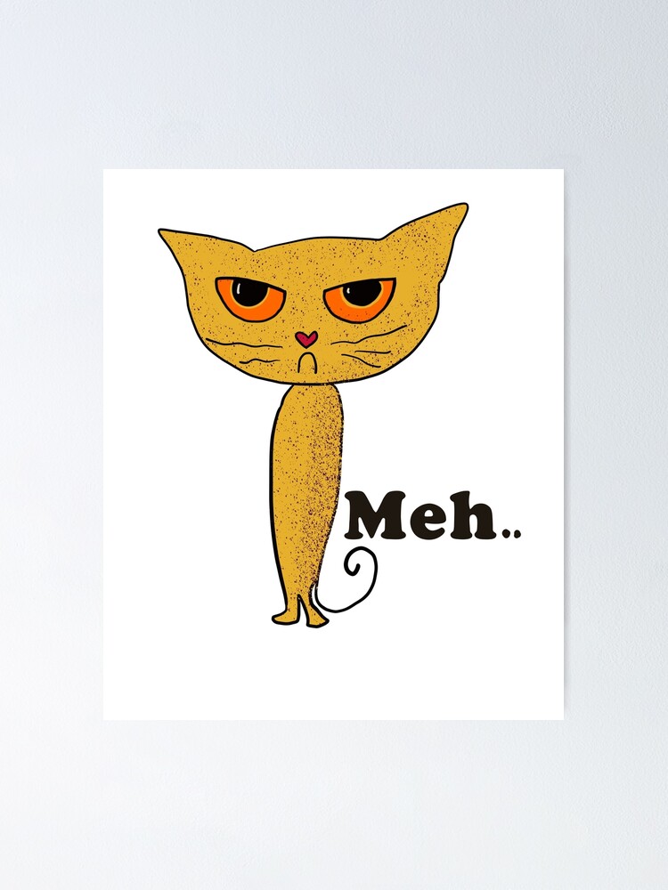 "Funny Meh Cat" Poster by papaipapai198 | Redbubble