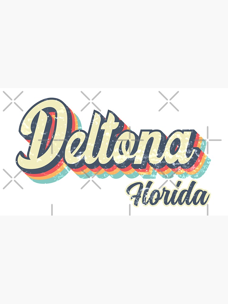 "Deltona City Florida Retro Vintage 70s rainbow" Cap for Sale by ...