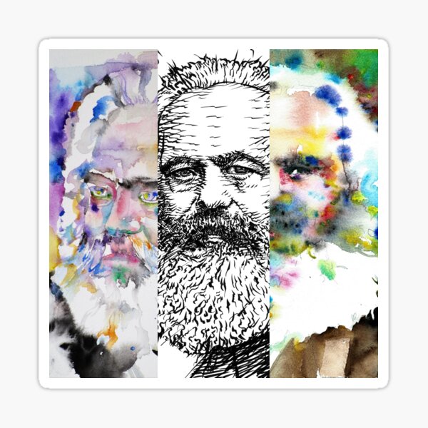 "THREE TIMES KARL MARX" Sticker for Sale by lautir | Redbubble