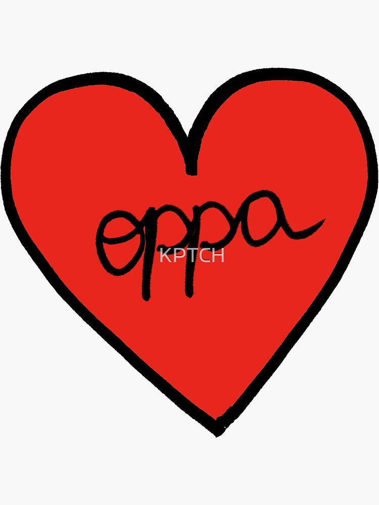 "Oppa Heart Patch kpop" Sticker for Sale by KPTCH | Redbubble