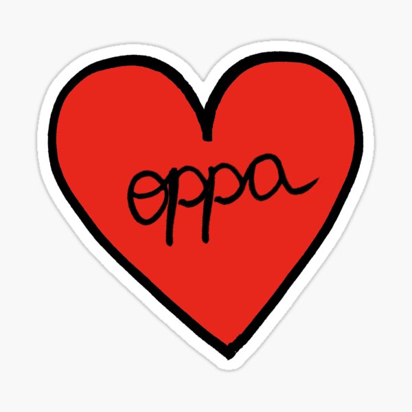 "Oppa Heart Patch kpop" Sticker for Sale by KPTCH | Redbubble