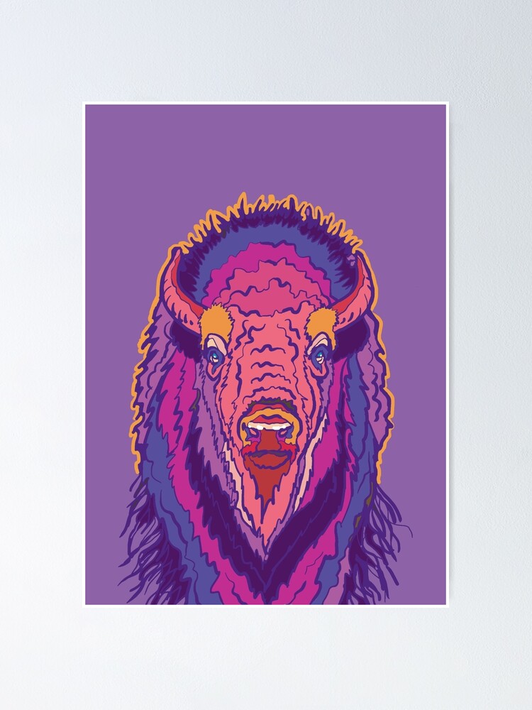 "Pink Bison" Poster for Sale by BalbinaStudio | Redbubble