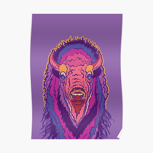 "Pink Bison" Poster for Sale by BalbinaStudio | Redbubble