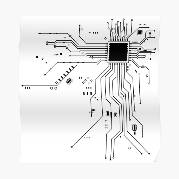"CPU Processor Circuit Diagram " Poster for Sale by Blaacklight | Redbubble