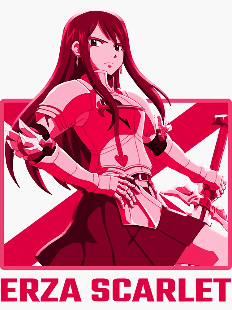 "ERZA SCARLET" Sticker for Sale by LakeMacquarie | Redbubble