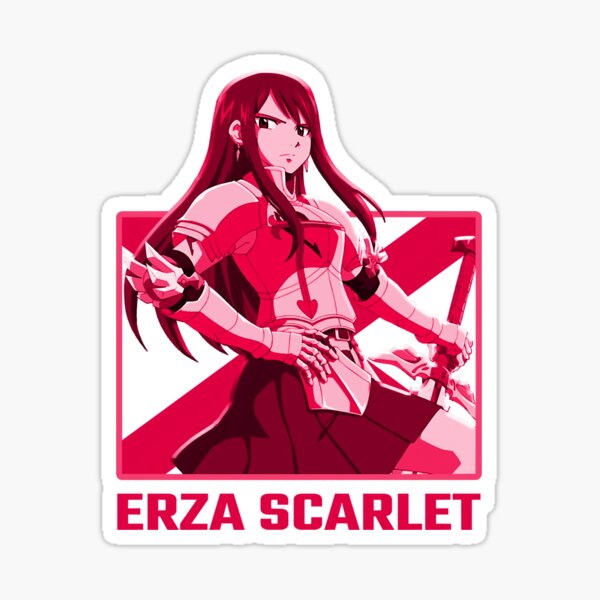 "ERZA SCARLET" Sticker for Sale by LakeMacquarie | Redbubble