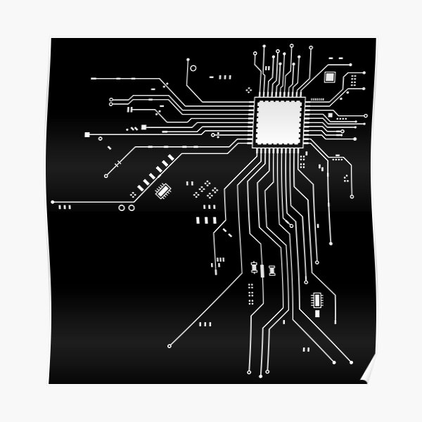 "CPU Processor Circuit Diagram " Poster for Sale by Blaacklight | Redbubble