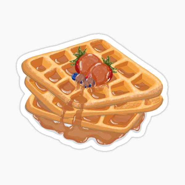 "Waffles " Sticker for Sale by Purplepugprints | Redbubble