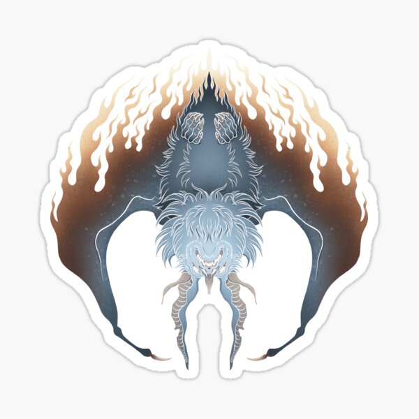 "Flaming circle bat" Sticker for Sale by Zelaphas | Redbubble