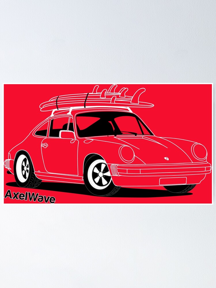"911 G model and Surf" Poster by AxelWave | Redbubble
