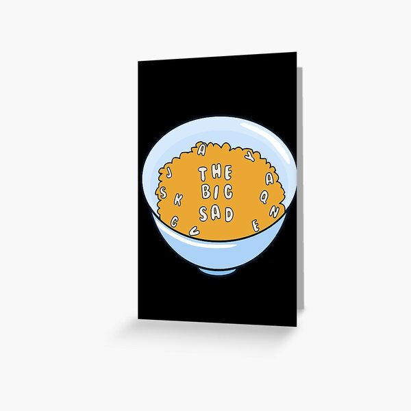 "the big sad alphabet spaghetti meme" Greeting Card by Captain-Jackson ...