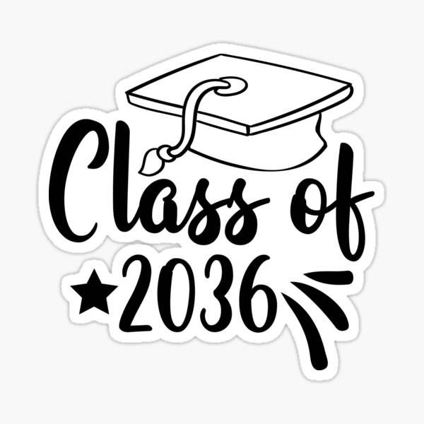 "Class Of 2036 Grow With Me Kindergarten Graduate" Sticker for Sale by ...