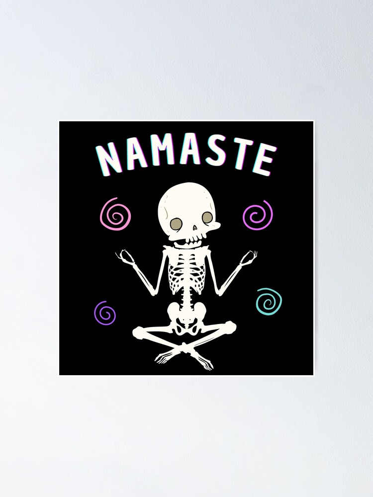 Póster «namaste yoga esqueleto meditando esqueleto meditando zen ...