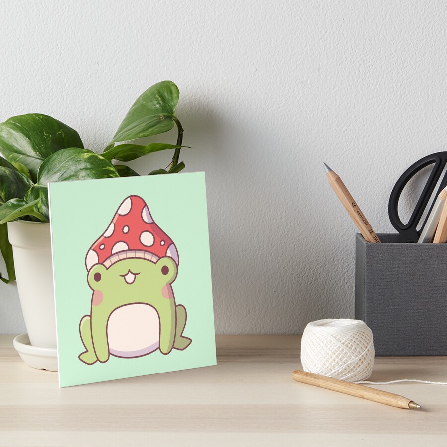 "Cute Little Toadstool Frog Doodle" Art Board Print by rustydoodle ...