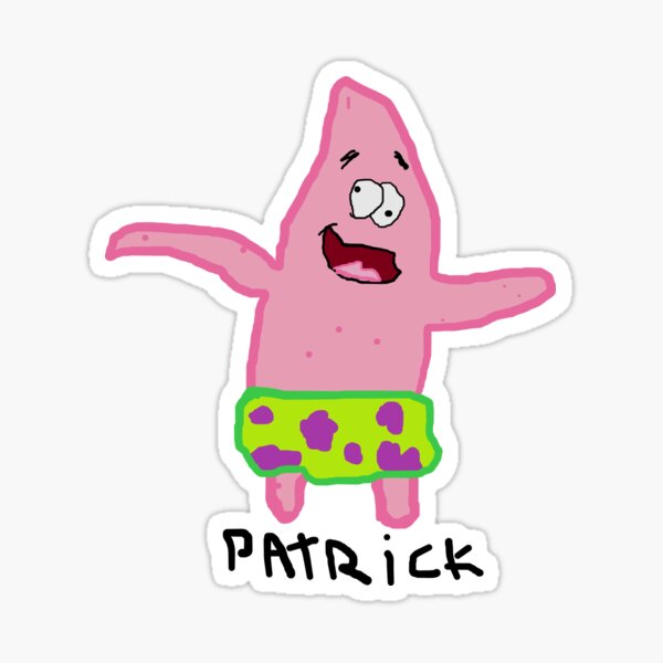 "Patrick Masterpiece - Scribble Funny art" Sticker for Sale by ...