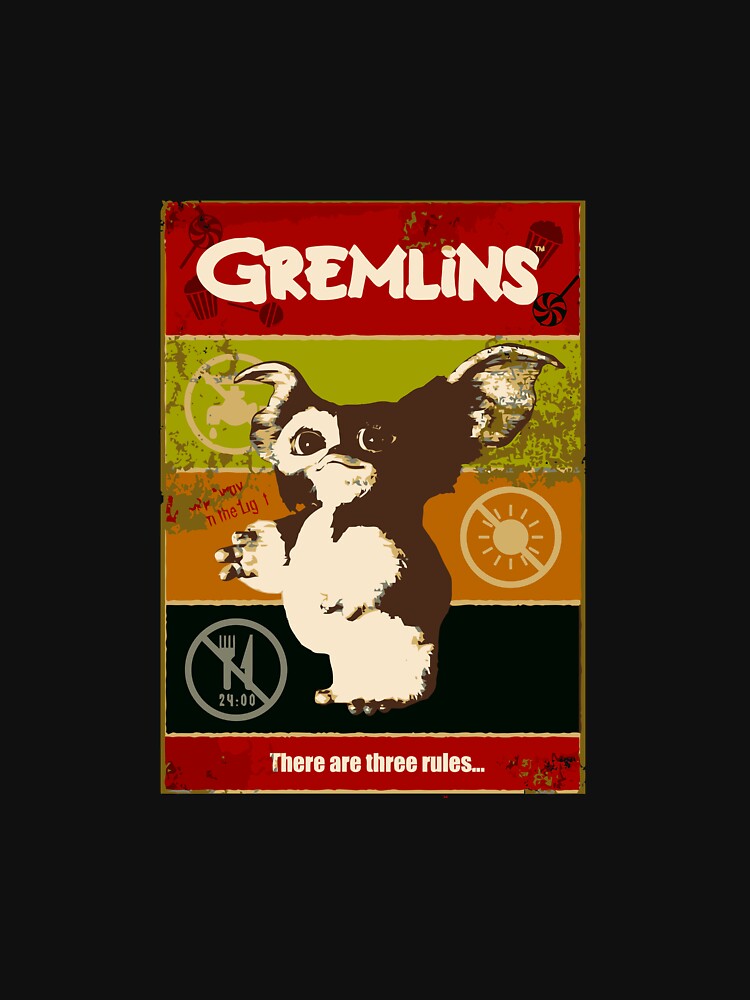 "Gremlins Gizmo Paneled Three Rules Poster" T-shirt for Sale by ...